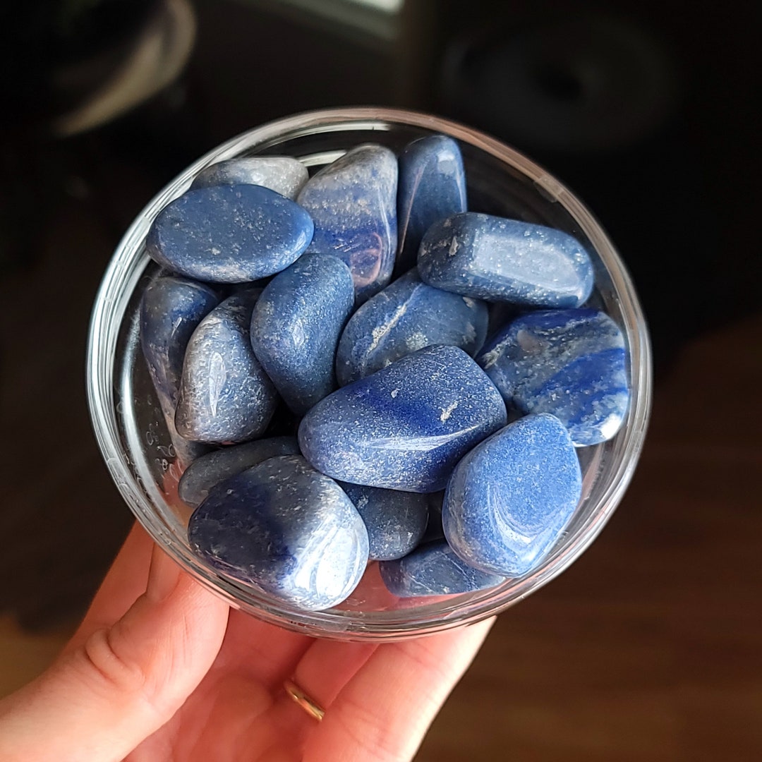 Blue Quartz (blue Aventurine) Tumbles 1" From Brazil - Etsy