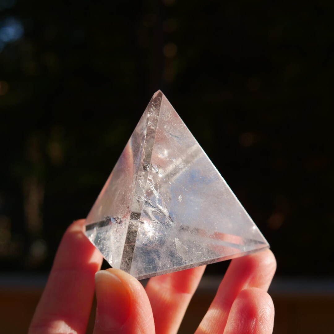 2.5 Clear Quartz Tetrahedron 3.7 Oz Fire Element of the Platonic Solids ...
