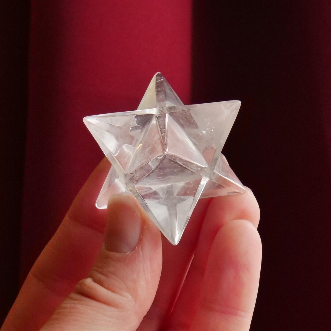 1″ Clear Quartz Merkabah 8-point Star 1.5 Oz | Sacred Geometry Crystal ...