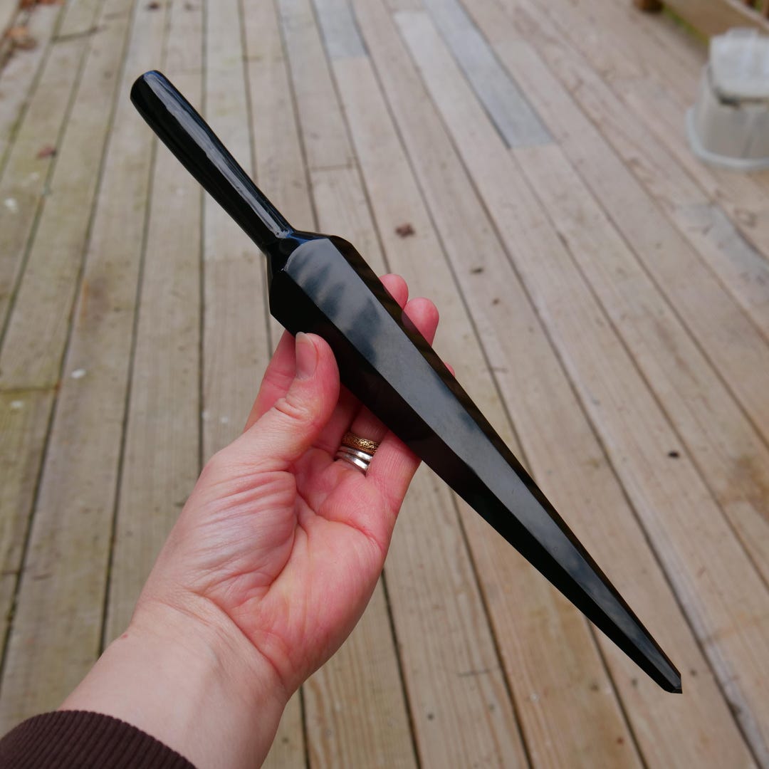 11 Obsidian Crystal Dagger Ceremonial Blade Athame Knife 6.5 Oz - Etsy