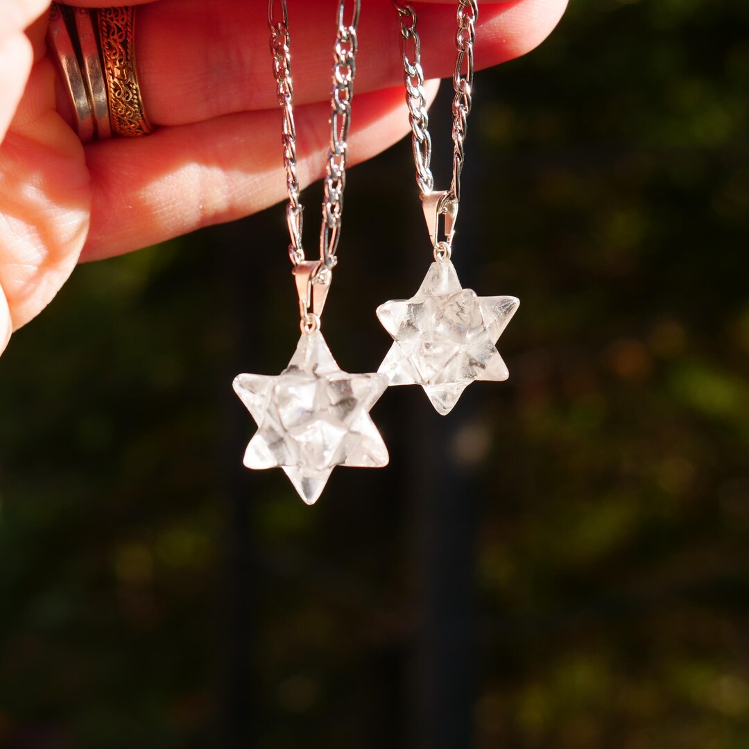 Mini Clear Quartz Stellated Dodecahedron Necklace | 12-point Star ...