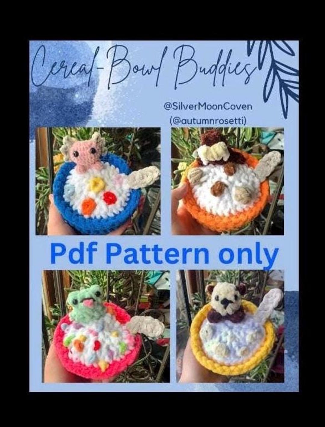 Crochet Cereal Bowl Buddies Pattern - DIY Amigurumi Animals (PDF ...