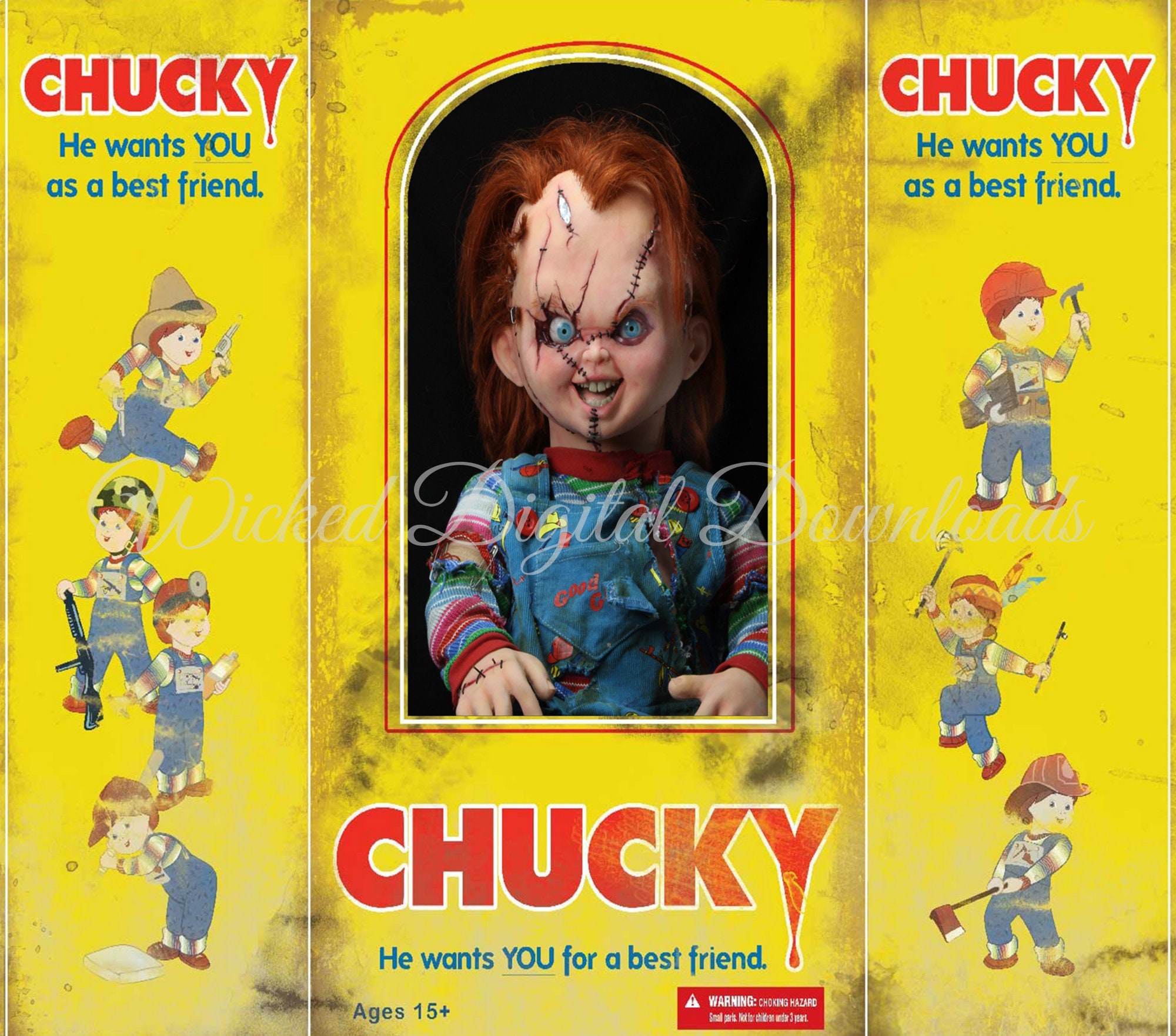 Chucky Horror Toy Box 20oz Skinny Tumbler Wrap Halloween - Etsy