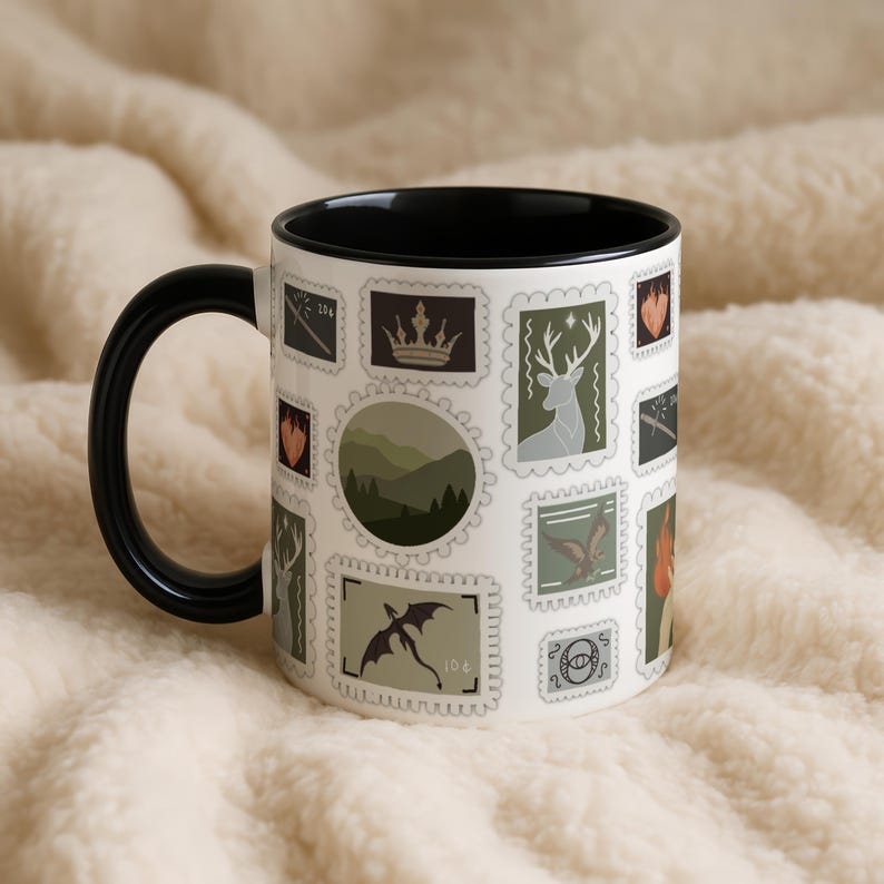 Mug, Tog Terrasen Aelin Stamp Design, Fantasy Book Lover Gift, Throne ...
