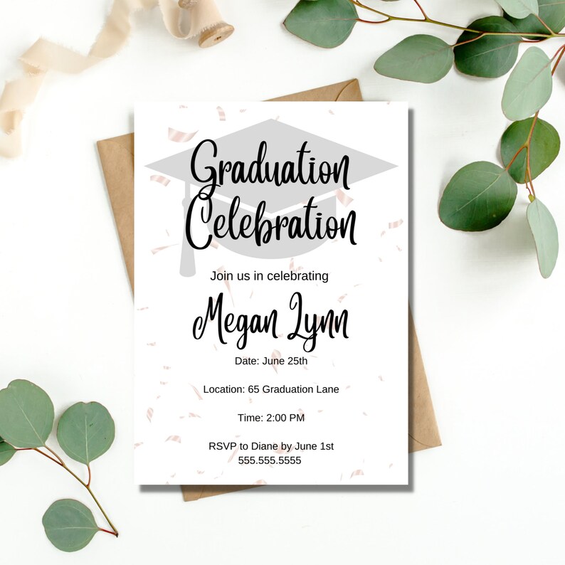 Graduation Party Invitation Instant Download Graduation - Etsy