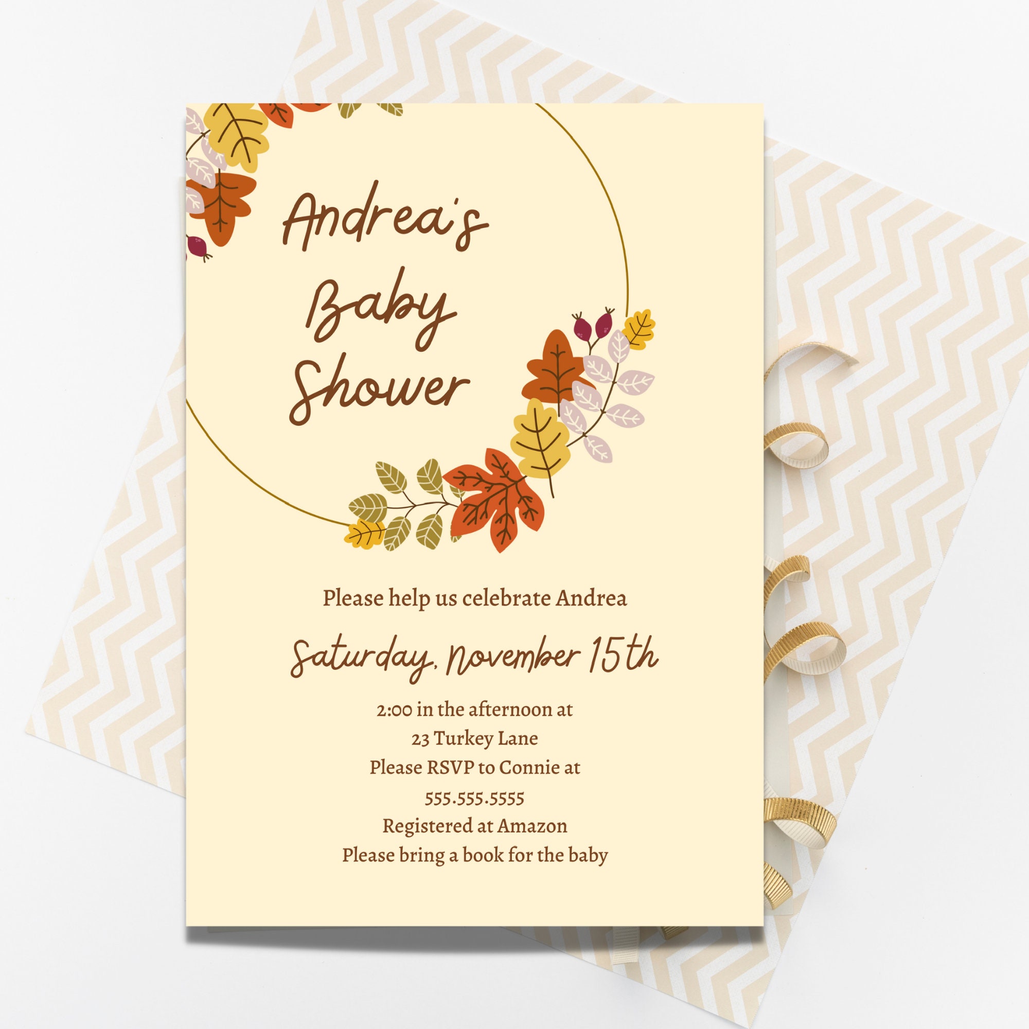 Fall Baby Shower Invitation Instant Download, Autumn Editable Baby ...