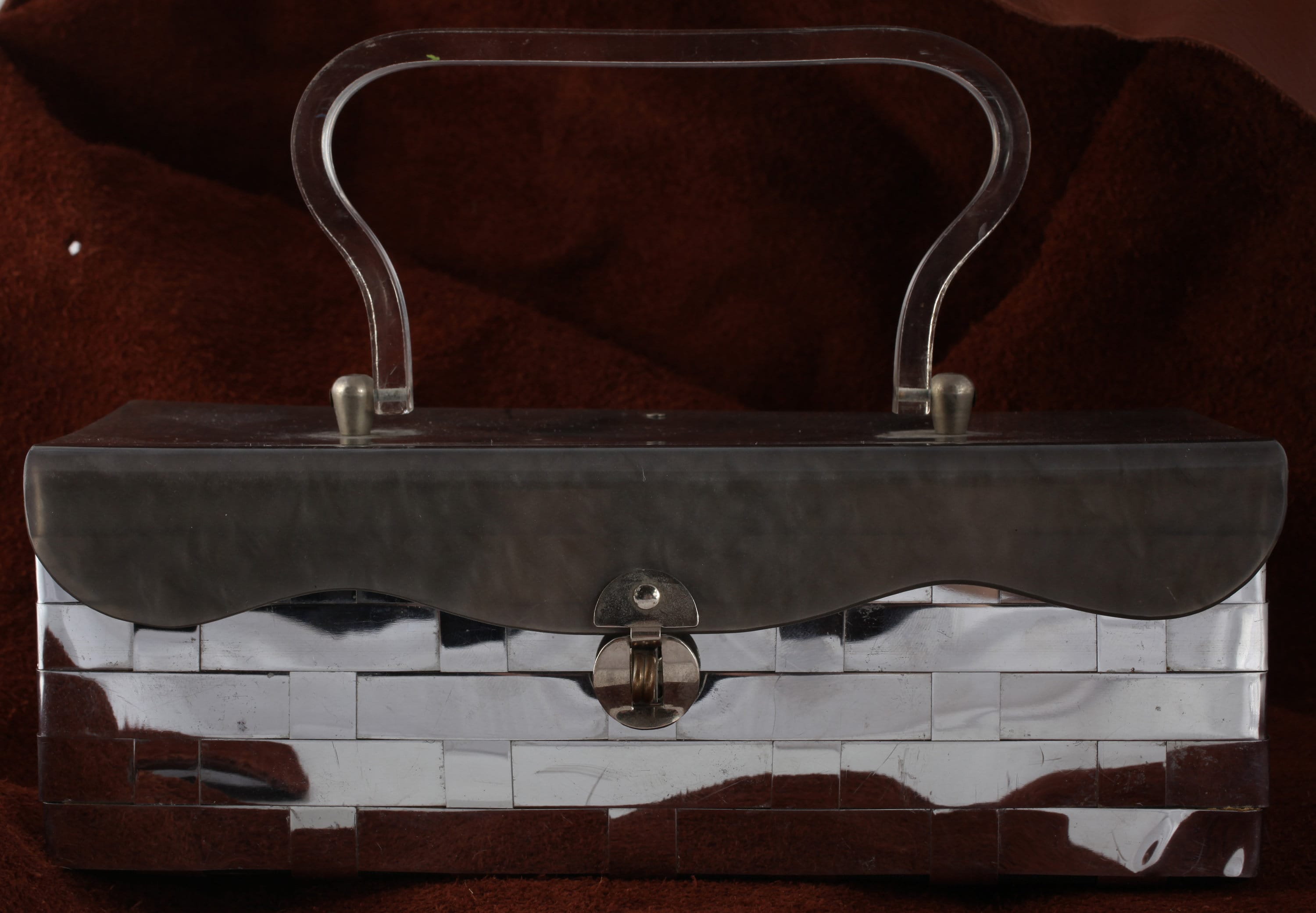 Vintage Dorsett & Rex 5th Avenue Style Woven Metal and Lucite Box Purse ...