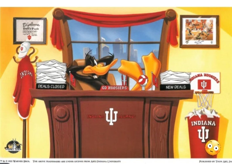 Indiana University Warner Bros Looney Tunes Daffy Duck Numbered ...