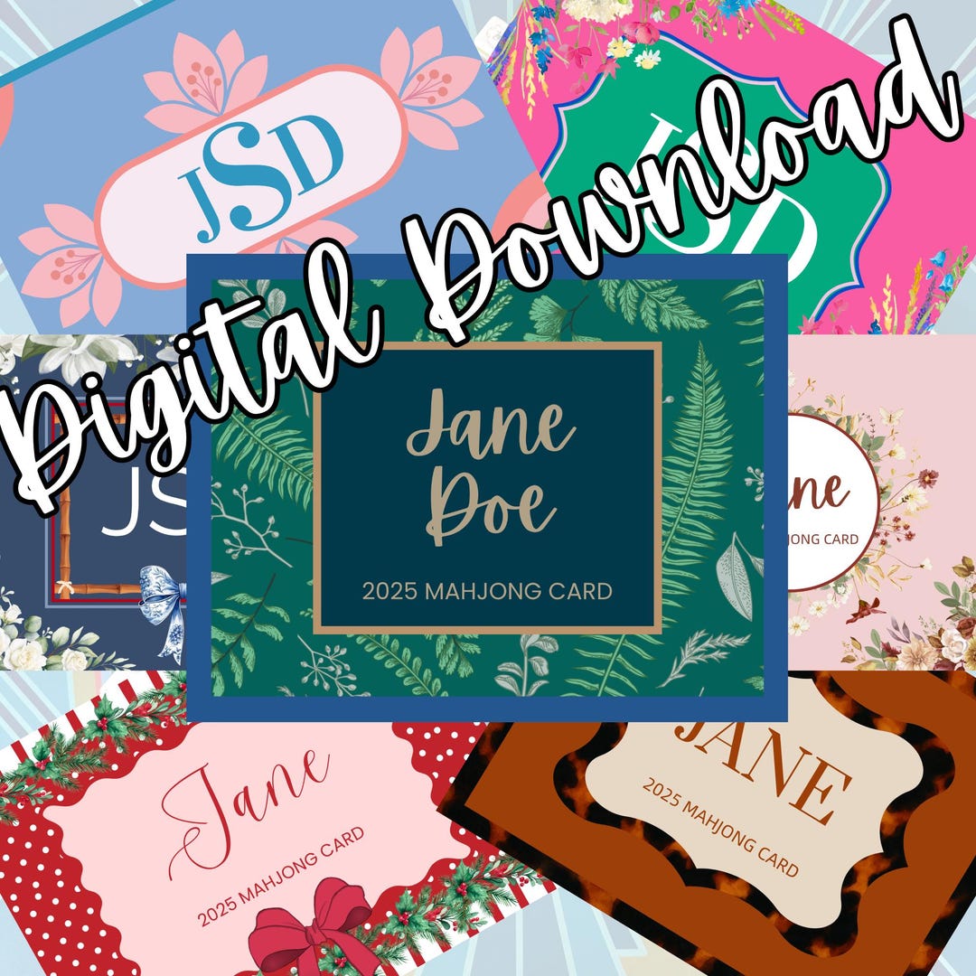 DIGITAL Mahjong Card Covers – Custom Design (print at Home) - Over 50 ...
