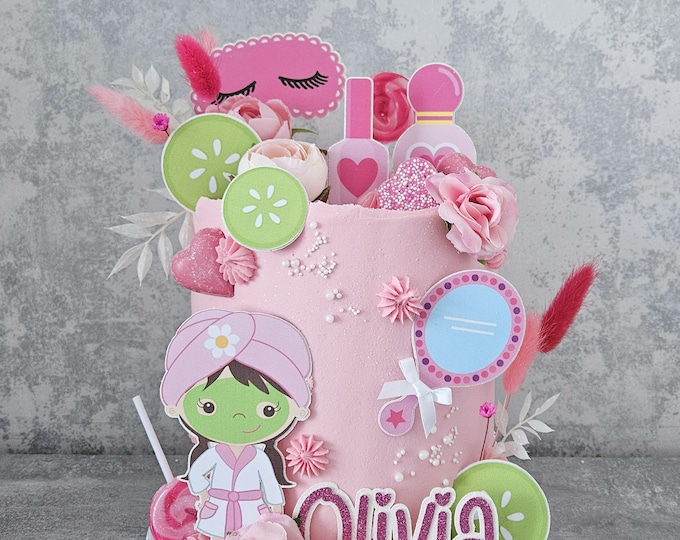 Girly Spa Themed Cake Topper Set - Etsy UK