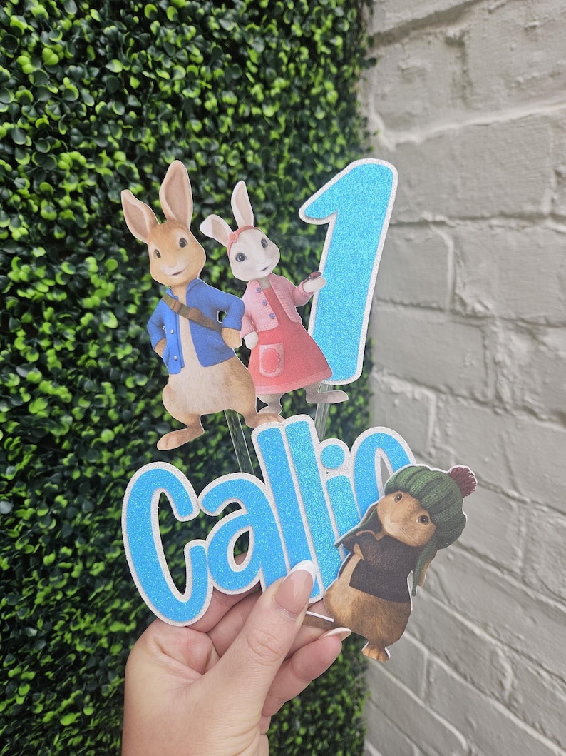Rabbit Cake Topper Set - Etsy UK