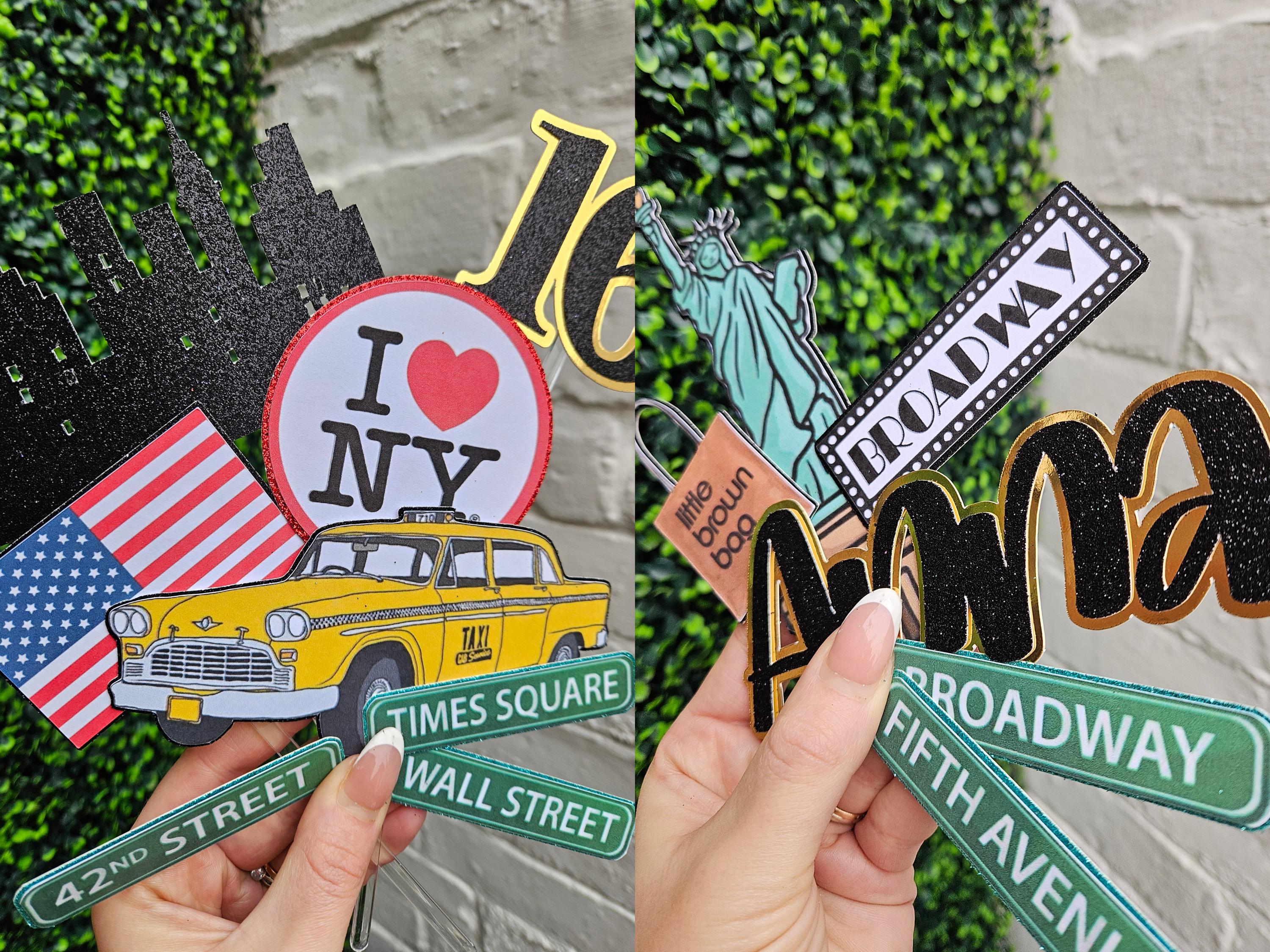 New York Themed Cake Topper Set - Etsy UK
