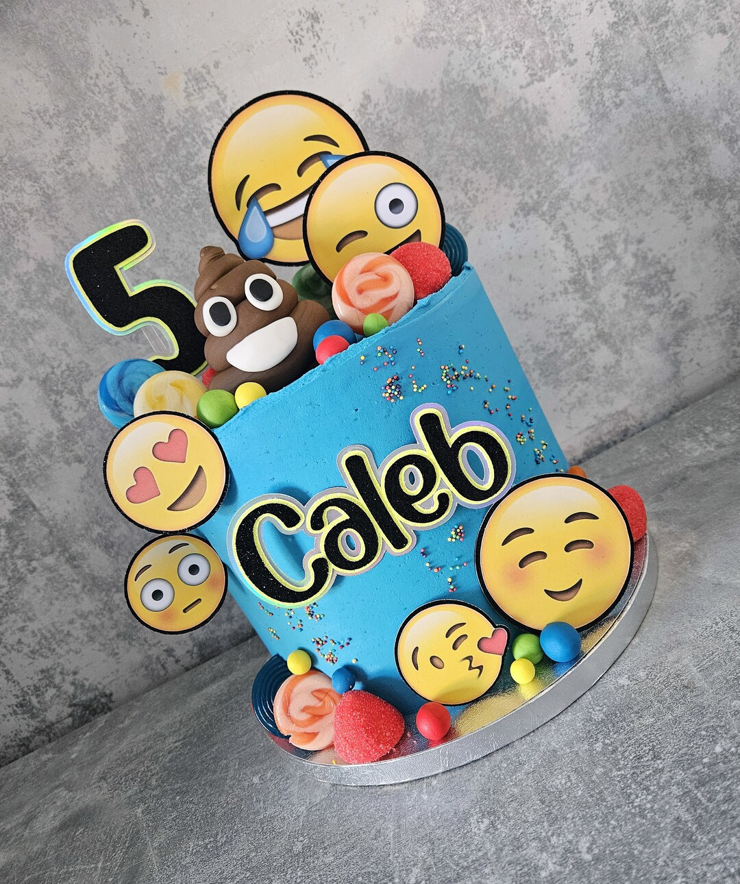 Smiley Face Emoji Themed Cake Topper Set - Etsy