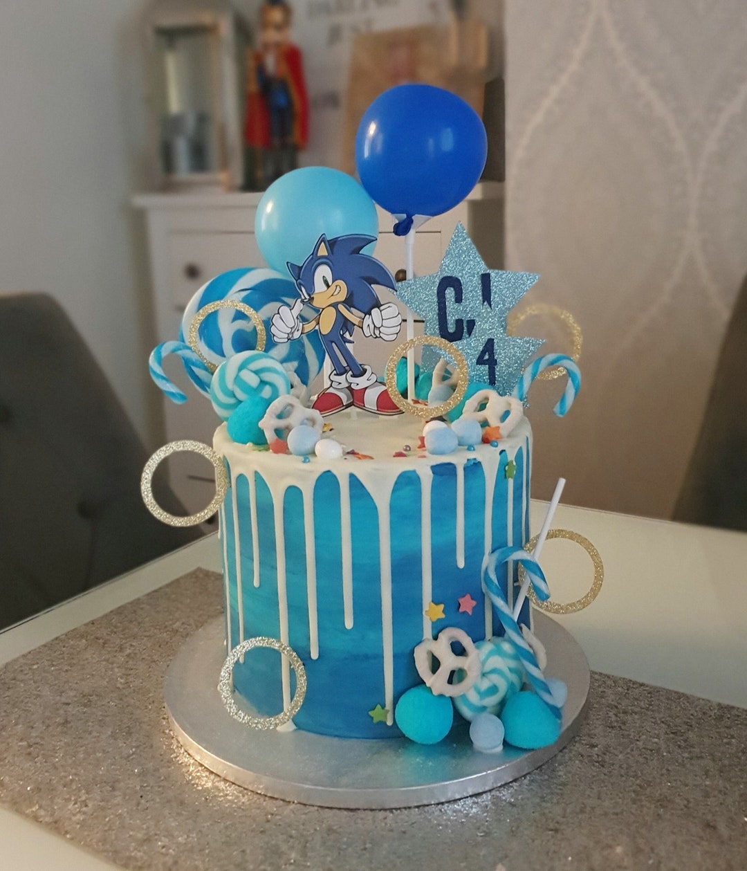 Sonic Themed Personalised Cake Topper Set - Etsy UK