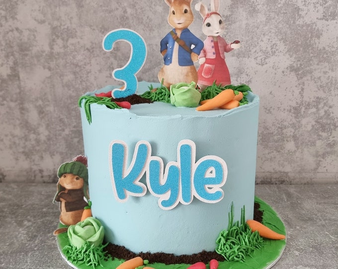 Rabbit Cake Topper Set - Etsy UK