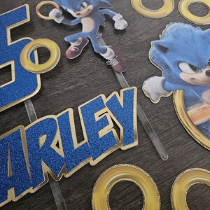 Sonic Themed Personalised Cake Topper Set - Etsy UK
