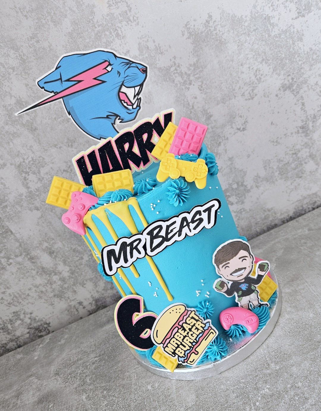 Mr Beast Themed Cake Topper Set - Etsy UK