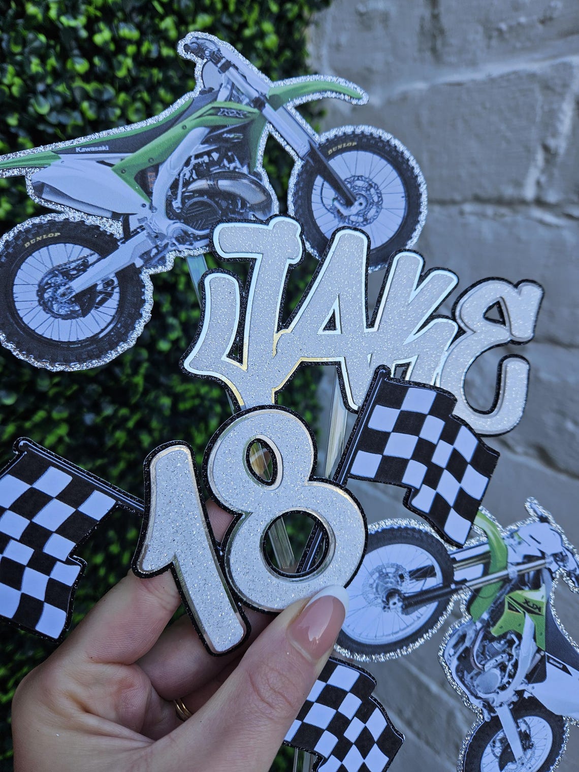 Motorbike/dirt Bike Themed Cake Topper Set - Etsy UK