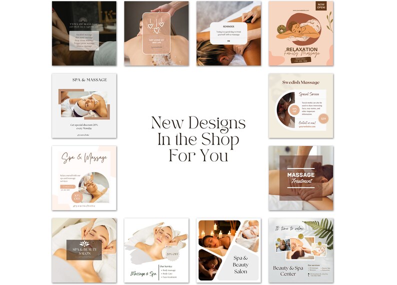 45 Massage Templates Instagram Posts Spa Social Media Etsy