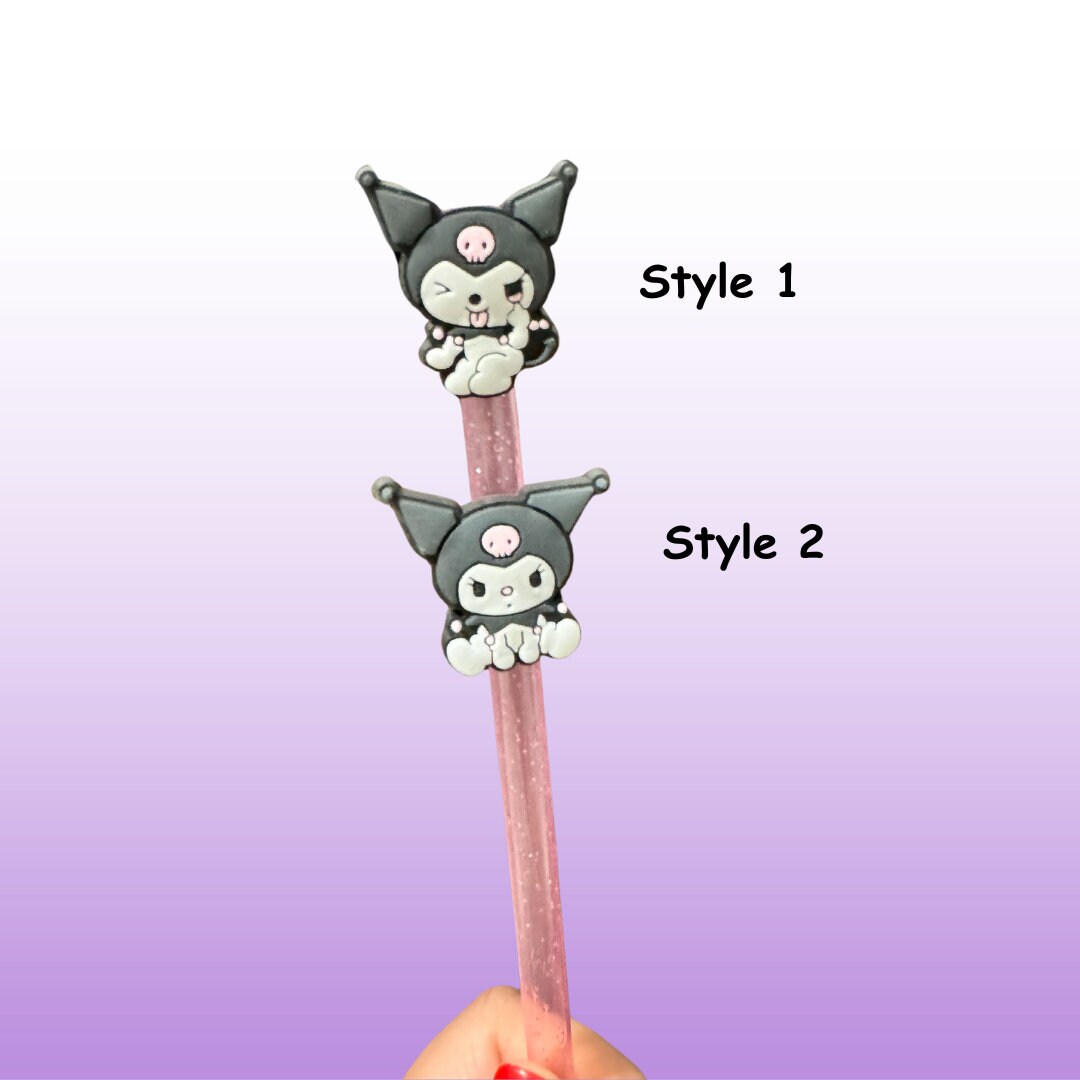 Kuromi Straw Topper Kawaii Cute Topper Cute Add On Cups for Girls Straw ...