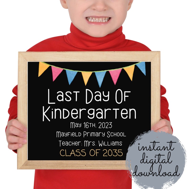 Editable First Day of School Signs, Editable Sign With Details, Instant ...
