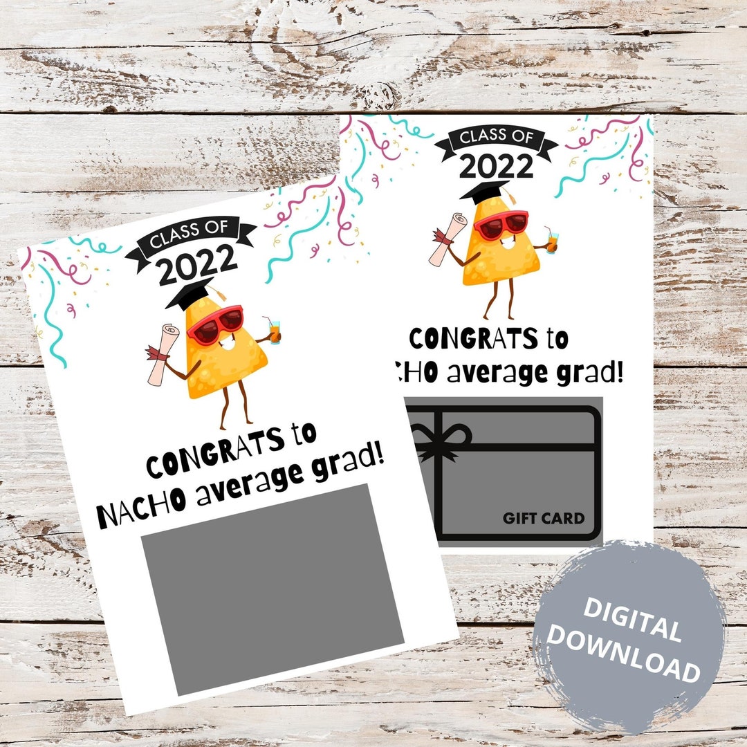 PRINTABLE Nacho Average Grad Card, Instant Download, Cute Card ...