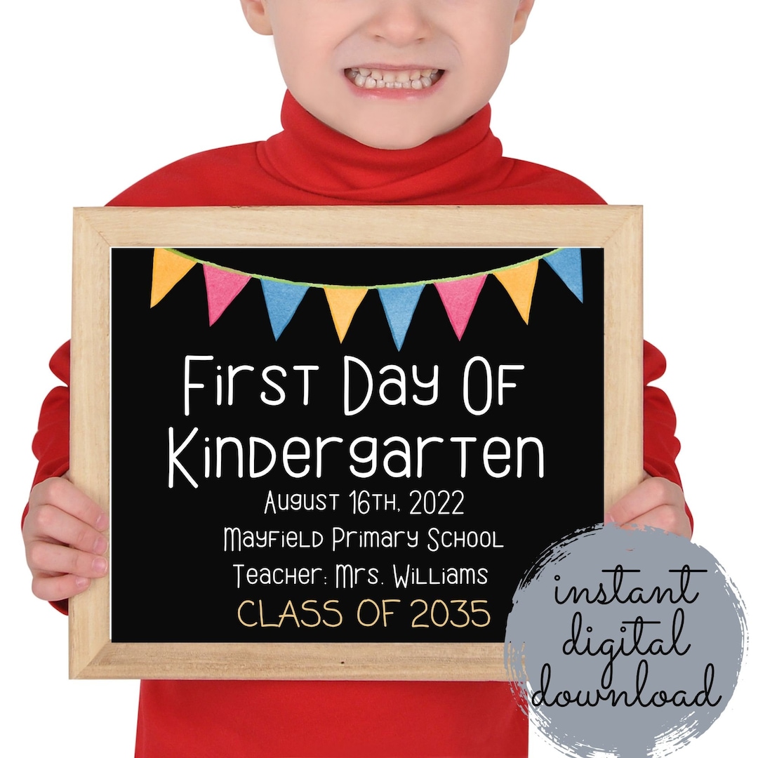 Editable First Day of School Signs, Editable Sign With Details, Instant ...