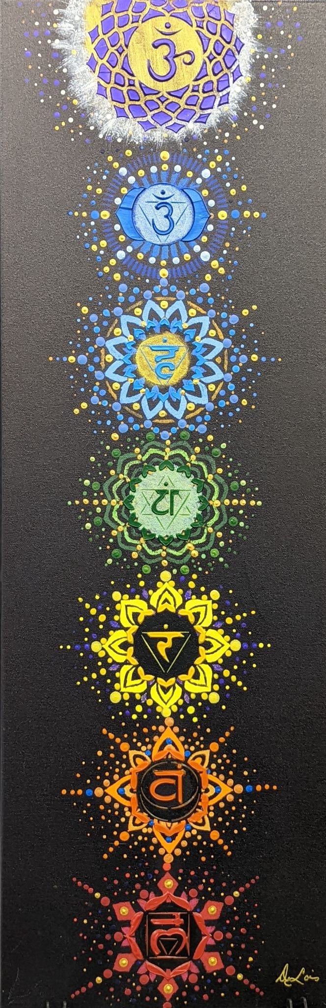 Vertical Chakra Energy Painting chakra Art Hindu Art - Etsy