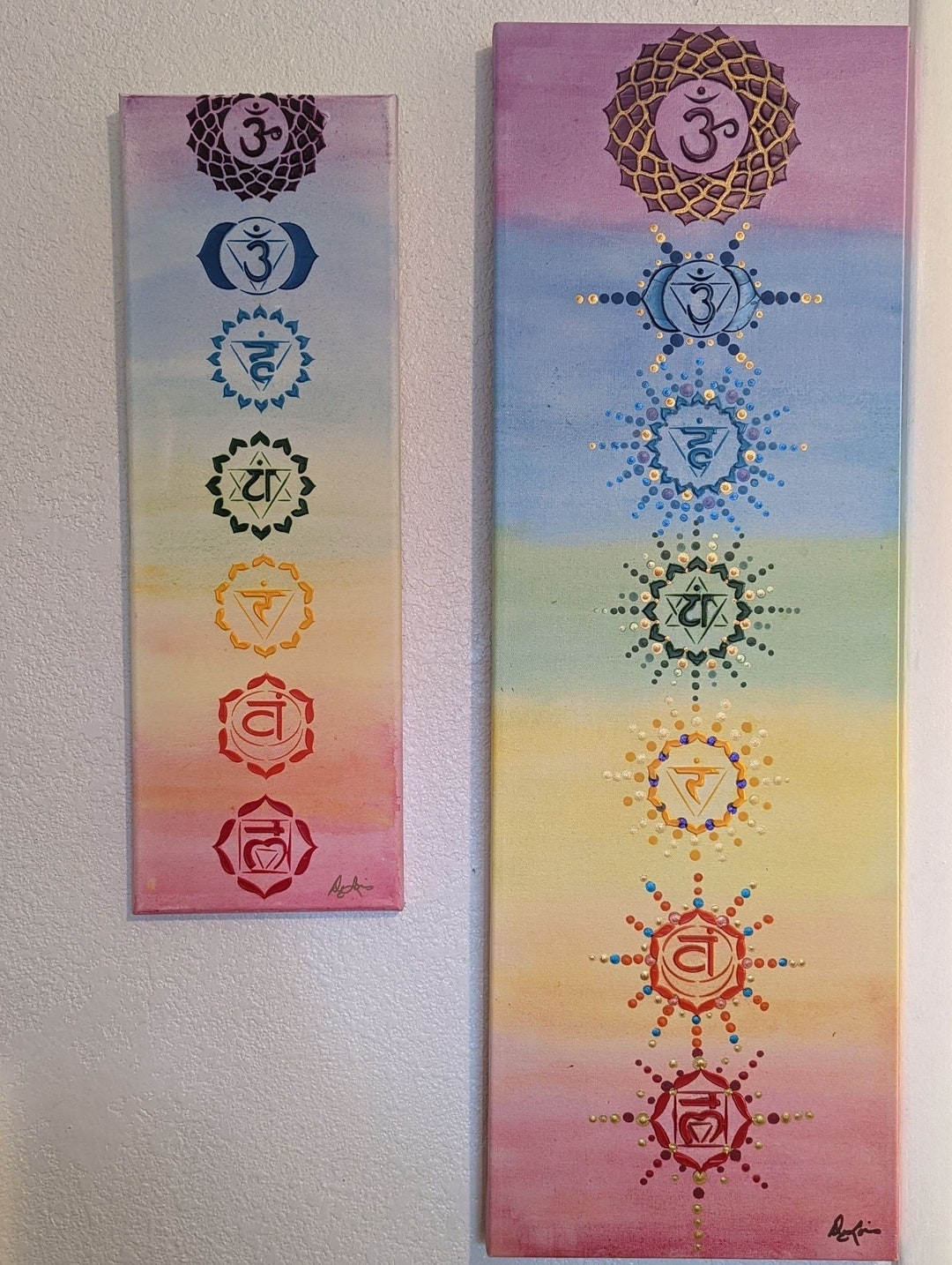 Small Vertical Chakra Energy Art hindu Art, Buddhist Art, Symbol Art - Etsy