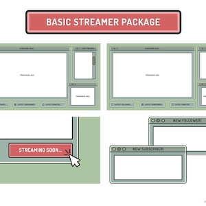 Basic Stream Overlay Package for Twitch & Youtube, Retro Watermelon ...