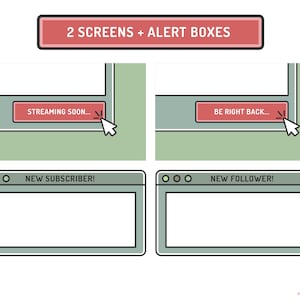 Basic Stream Overlay Package for Twitch & Youtube, Retro Watermelon ...