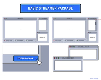 Basic Stream Overlay Package for Twitch & Youtube, Retro Beige Theme ...