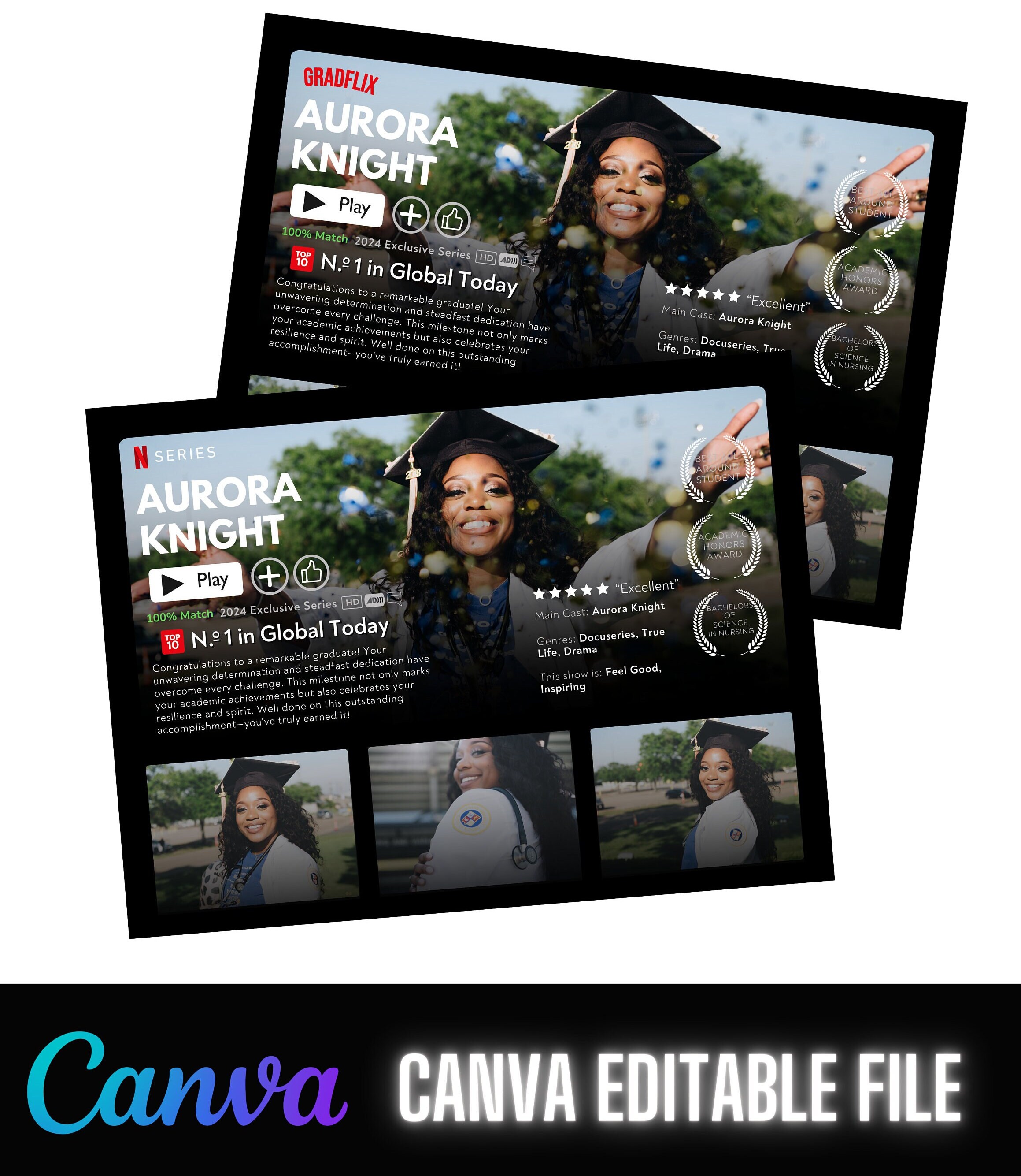 Gradflix, DIY Grad Photo Template, Movie Poster, Graduation Shirt ...