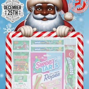 Giant Christmas Cards, Jumbo Christmas Cards, Peeking Santa, Black ...