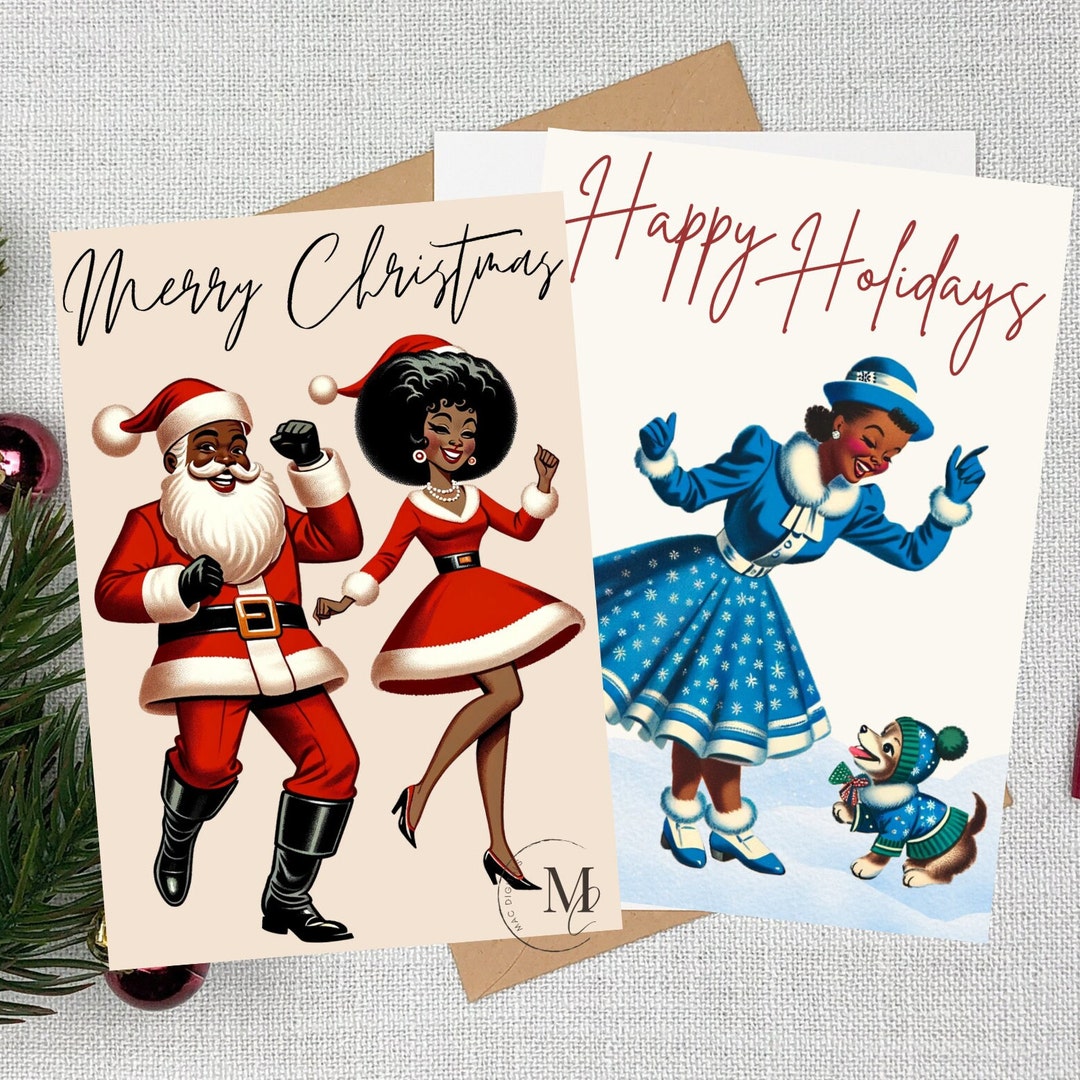 Merry Christmas, Happy Holidays, Black Christmas Cards, Printable Card ...