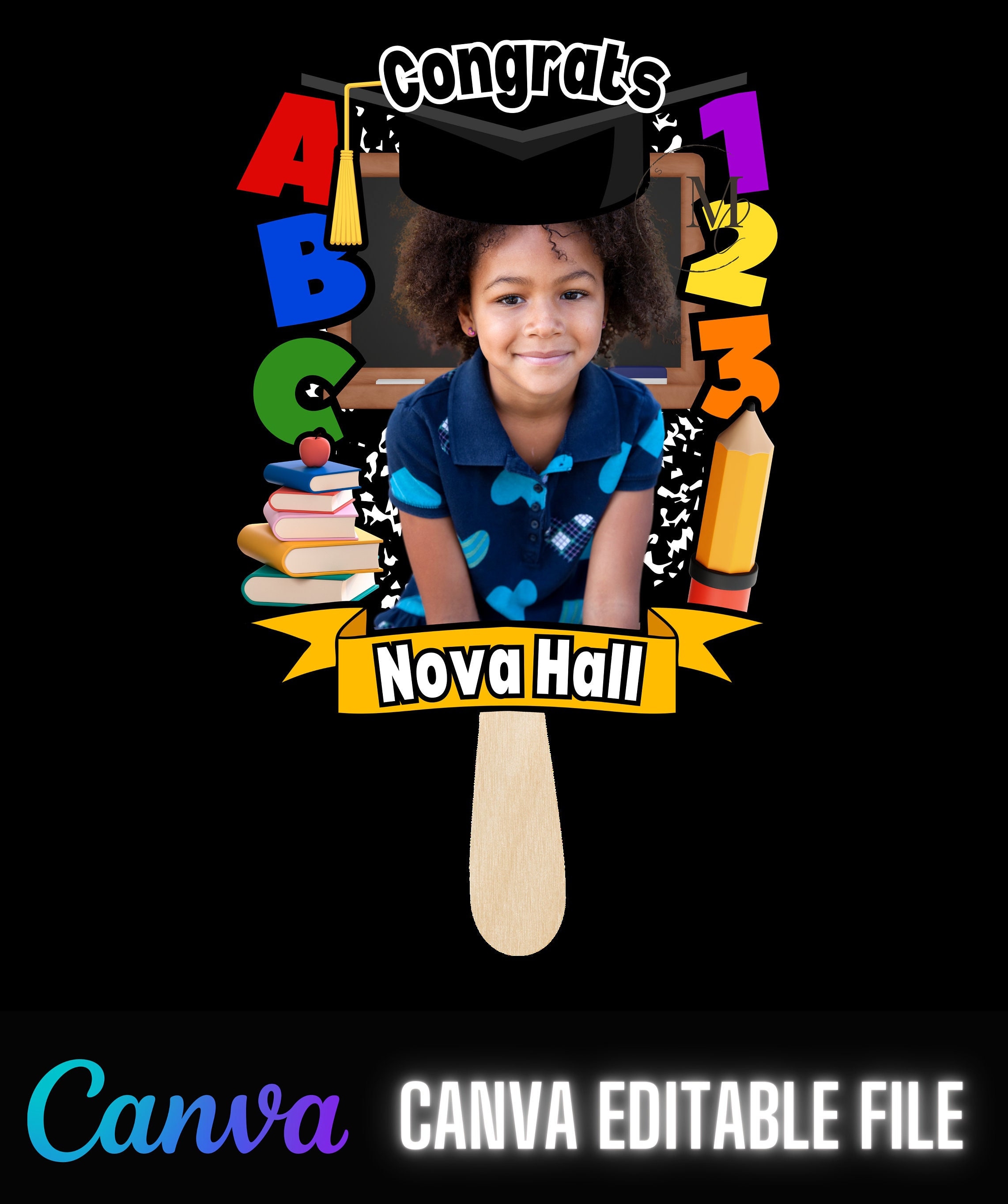 Kindergarten Graduation Template, Kids Graduation Template, Grad Paddle ...