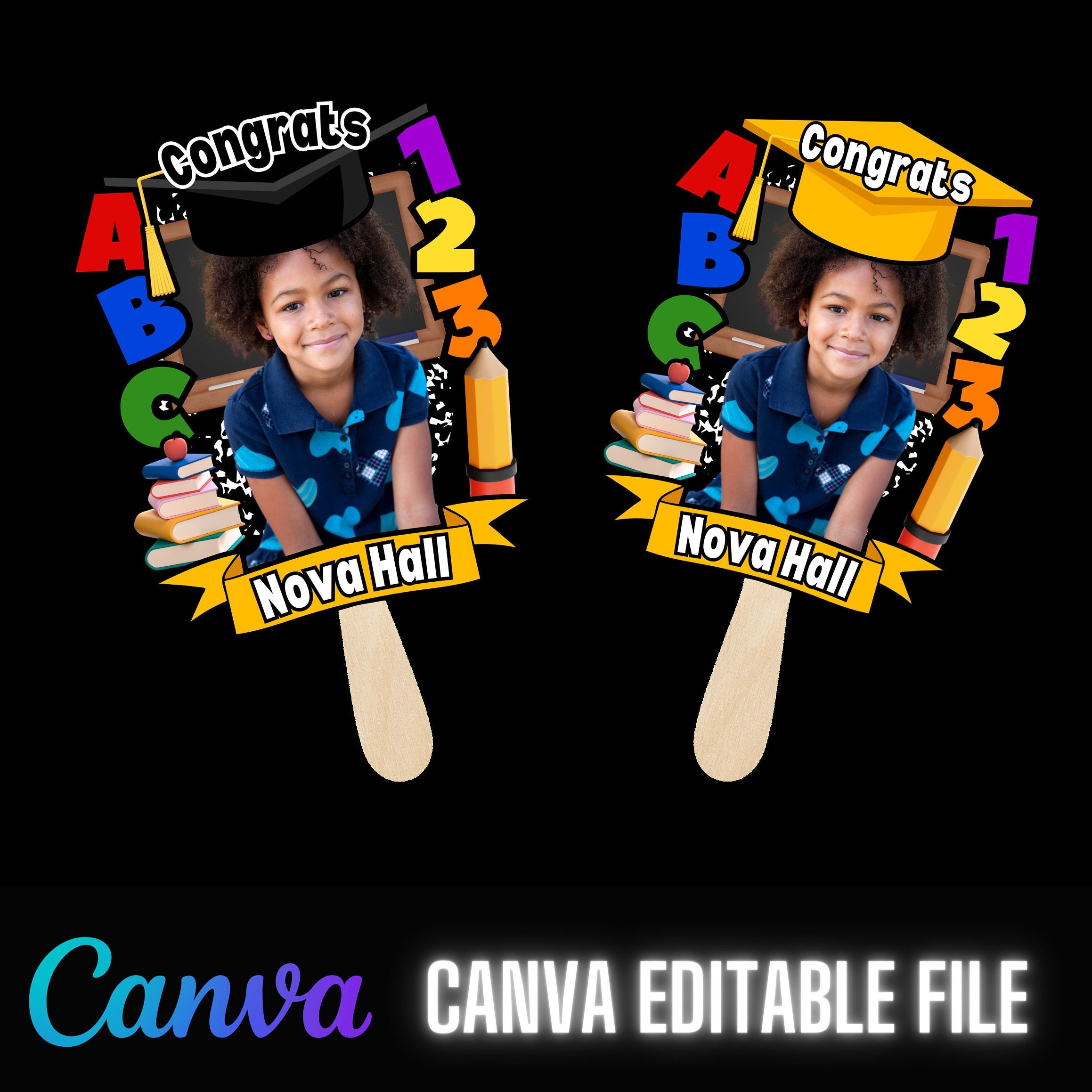 Kindergarten Graduation Template, Kids Graduation Template, Grad Paddle ...