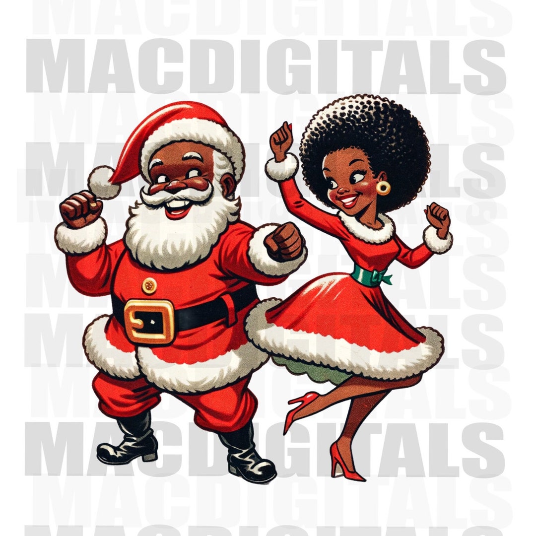 Vintage Couple, Santa and Wife, African American Santa, Mrs. Claus ...