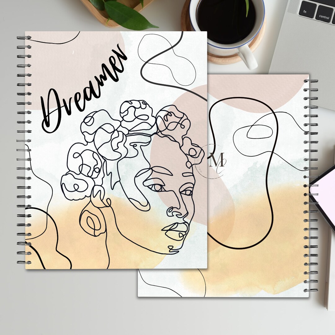 Line Art African American Notebook Cover: Dreamer Design (digital ...