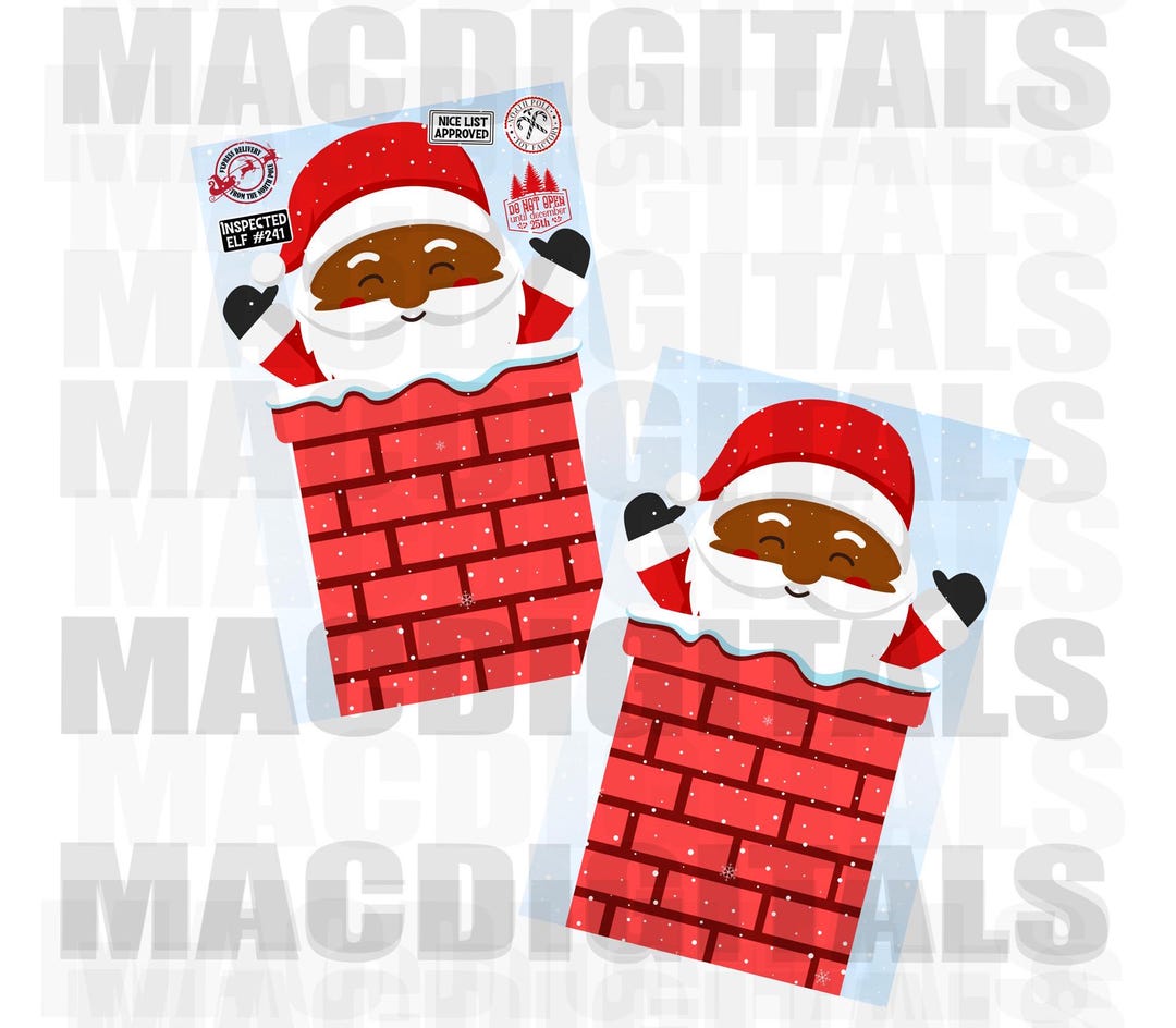 Giant Christmas Cards, Jumbo Christmas Cards, Peeking Santa, Black ...