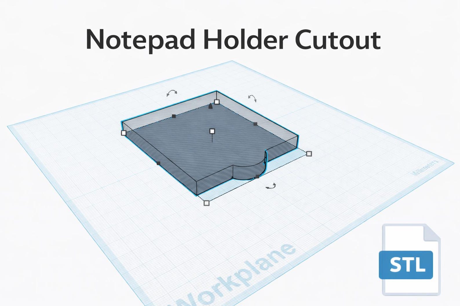 Sticky Note Holder Cutout STL | Negative Slot Template for Sticky Notes ...