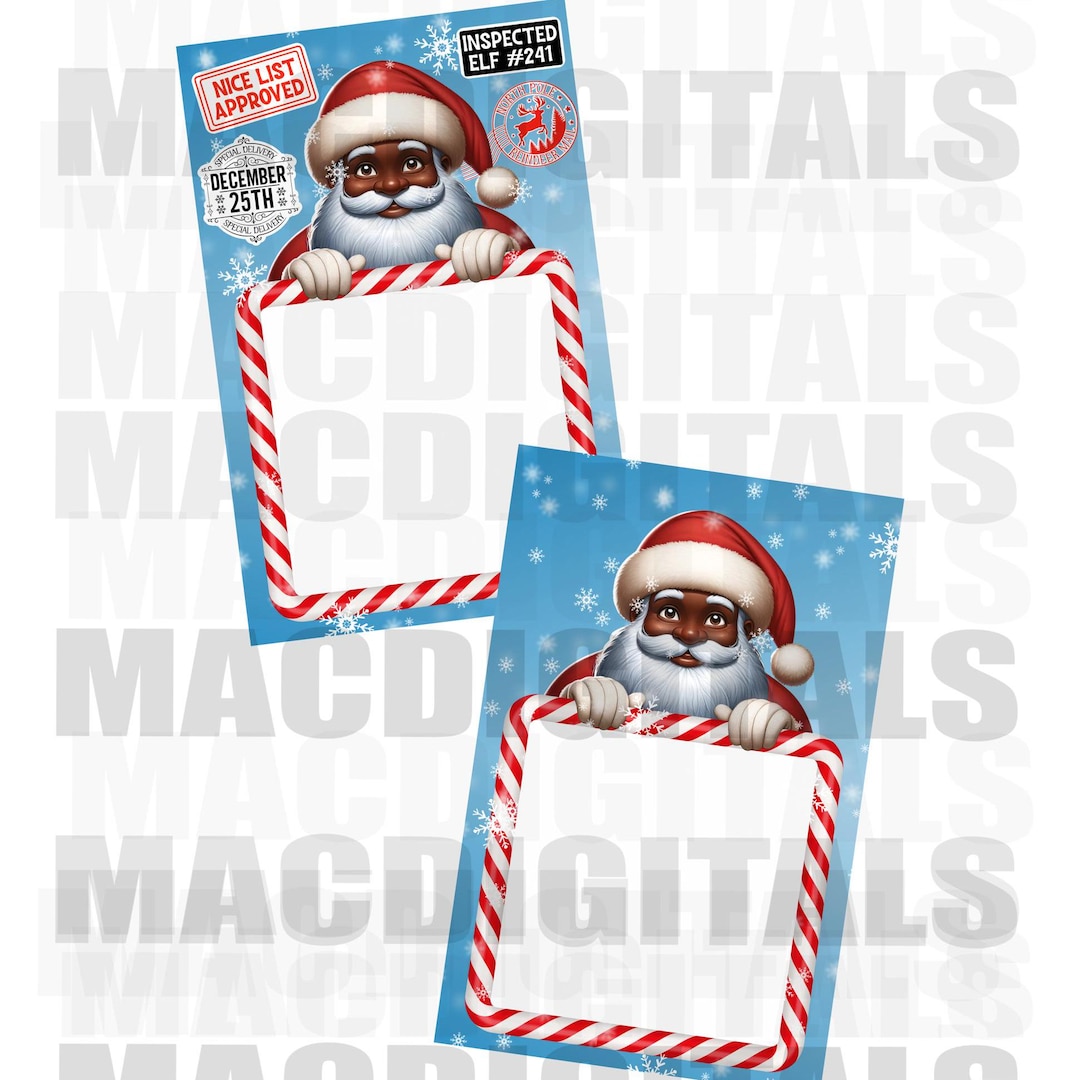 Giant Christmas Cards, Jumbo Christmas Cards, Peeking Santa, Black ...