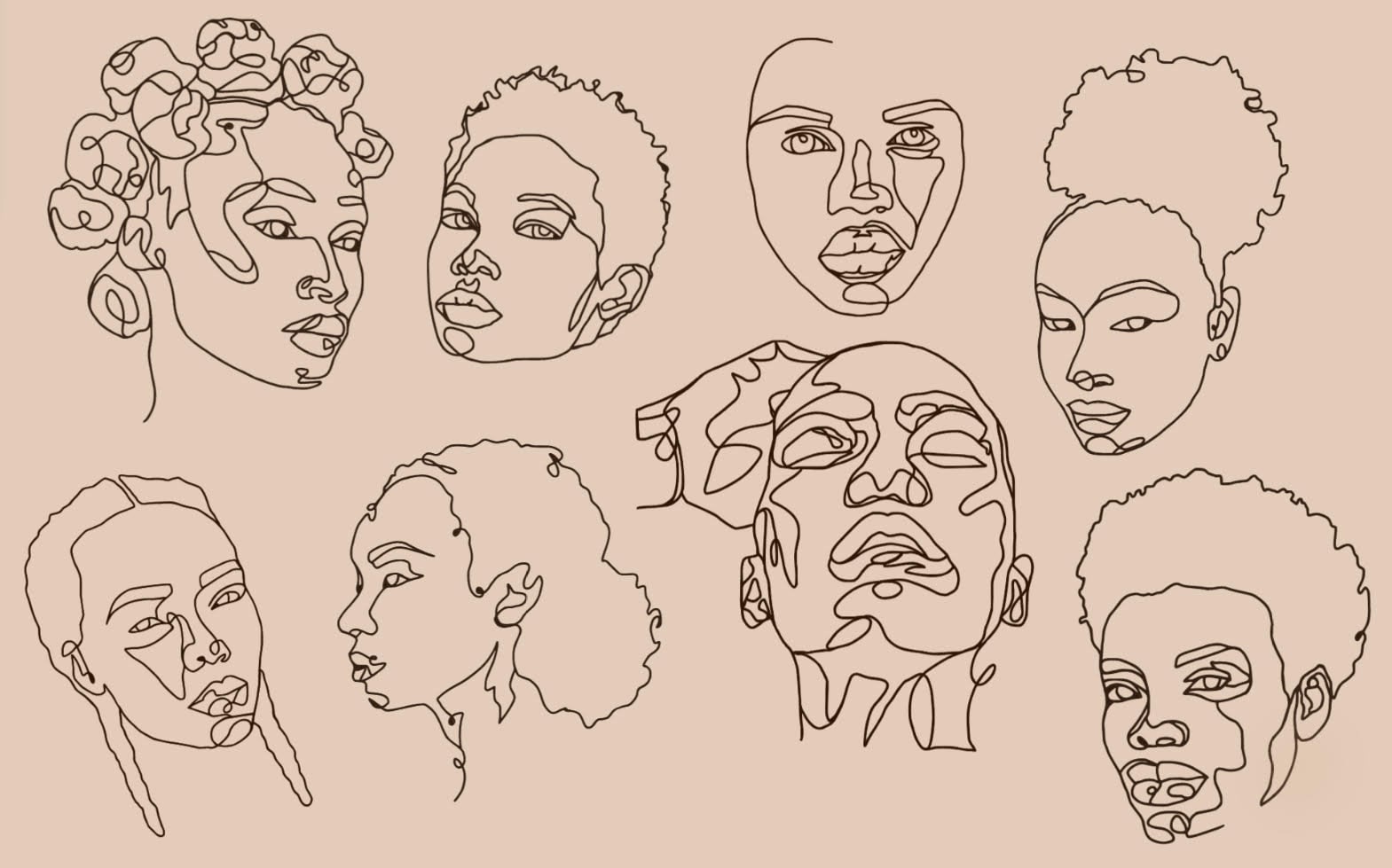 Black Woman Line Art Png, African Woman Line Art Bundle, One Line Art ...