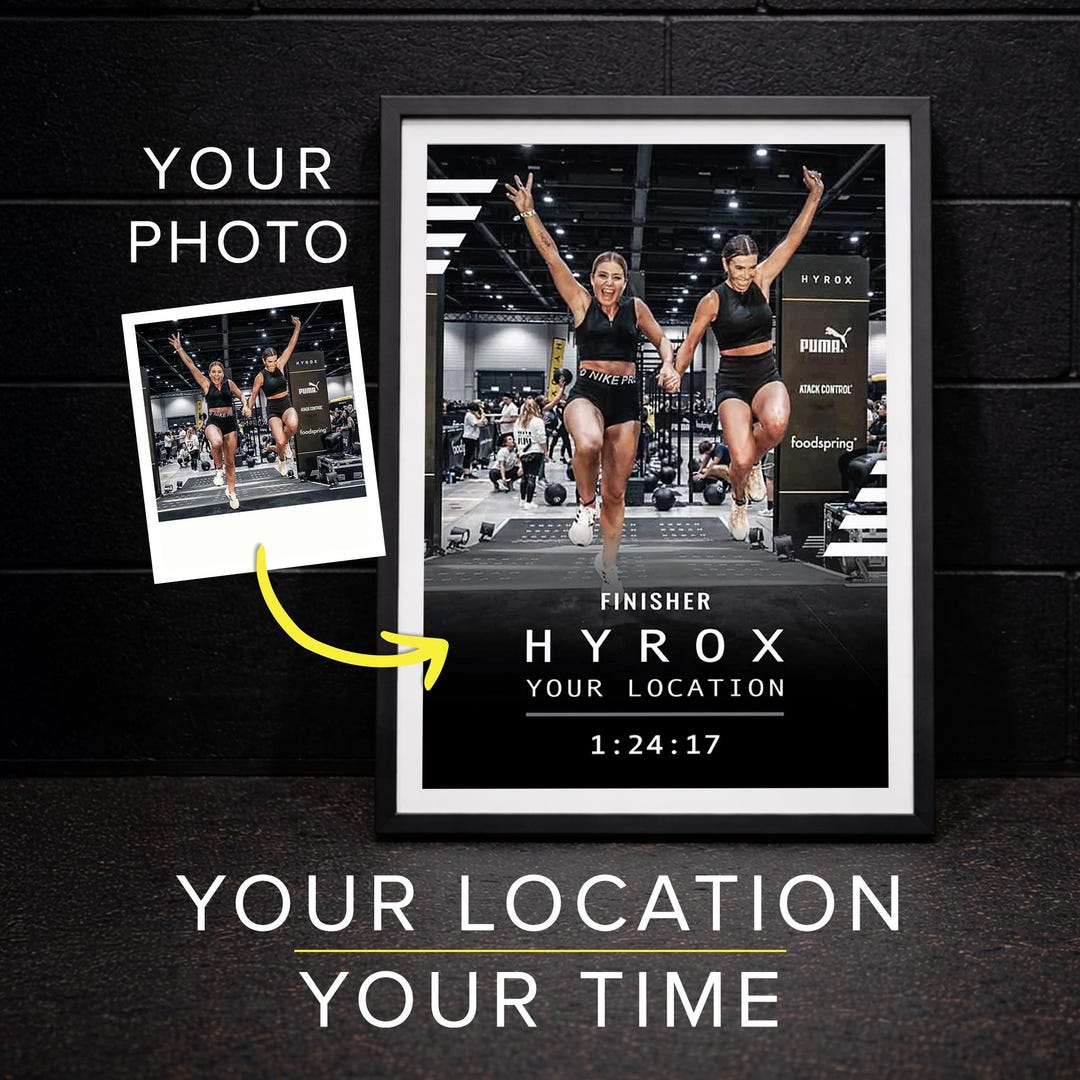Personalised HYROX Finisher Poster | Custom Race Photo With Your Time ...