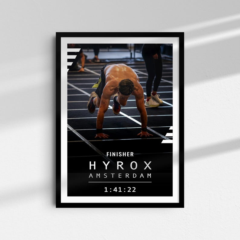 Personalised HYROX Finisher Poster | Custom Race Photo With Your Time ...