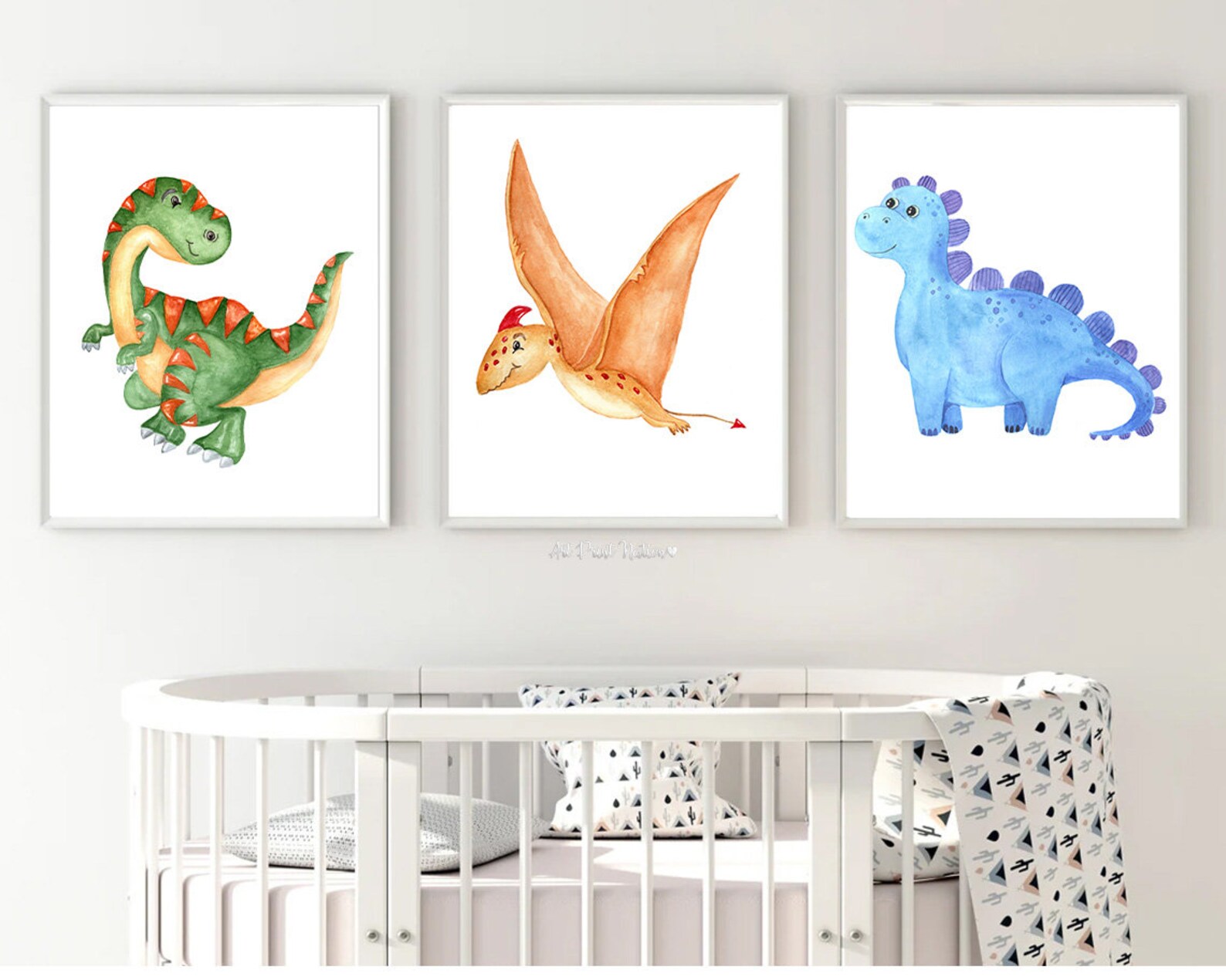 Set of 6 Dinosaur PRINTABLE Dinosaur Watercolor Dinosaur - Etsy