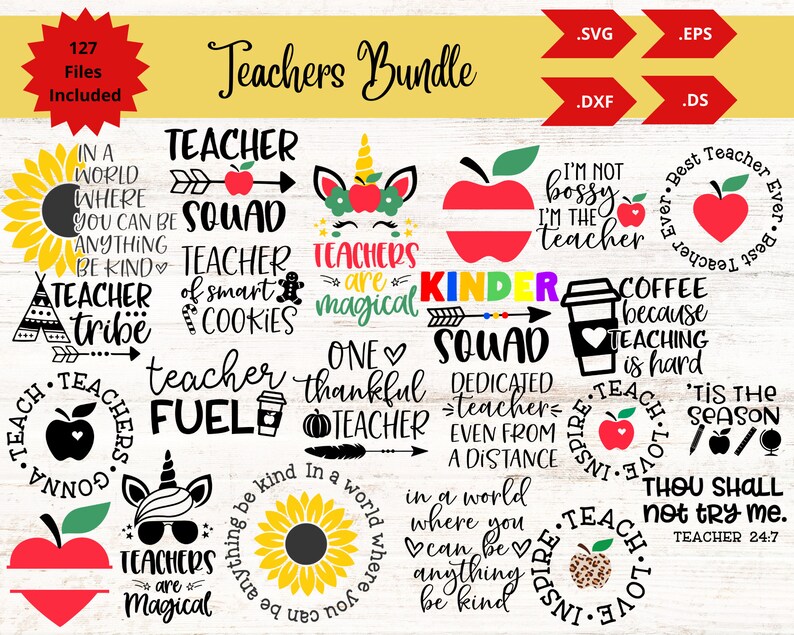Teacher Bundle Png, Teacher Svg, Big Bundle SVG File for Cricut ...