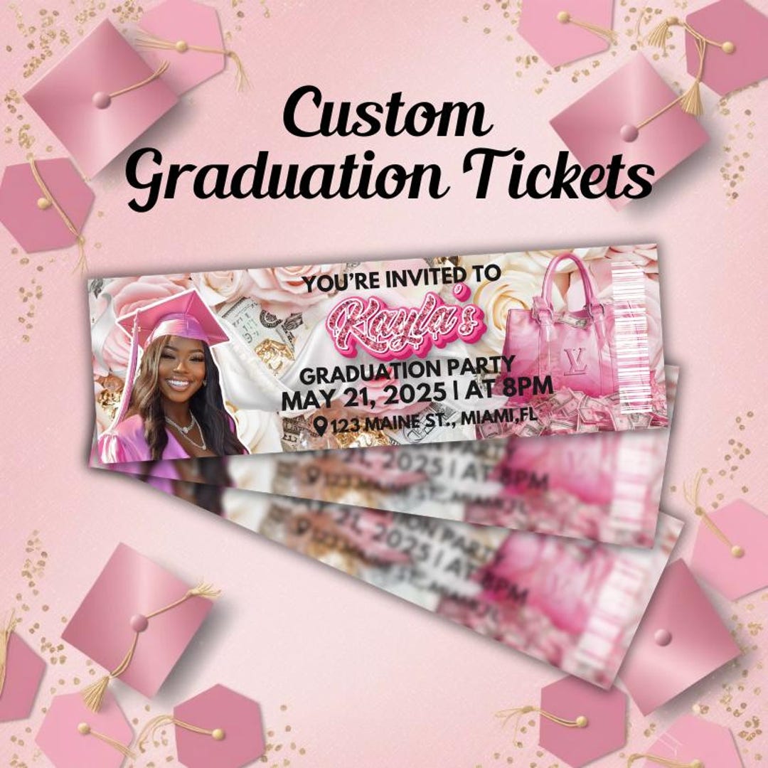Custom Graduation Ticket Invitation | Printable or Digital Grad Party ...