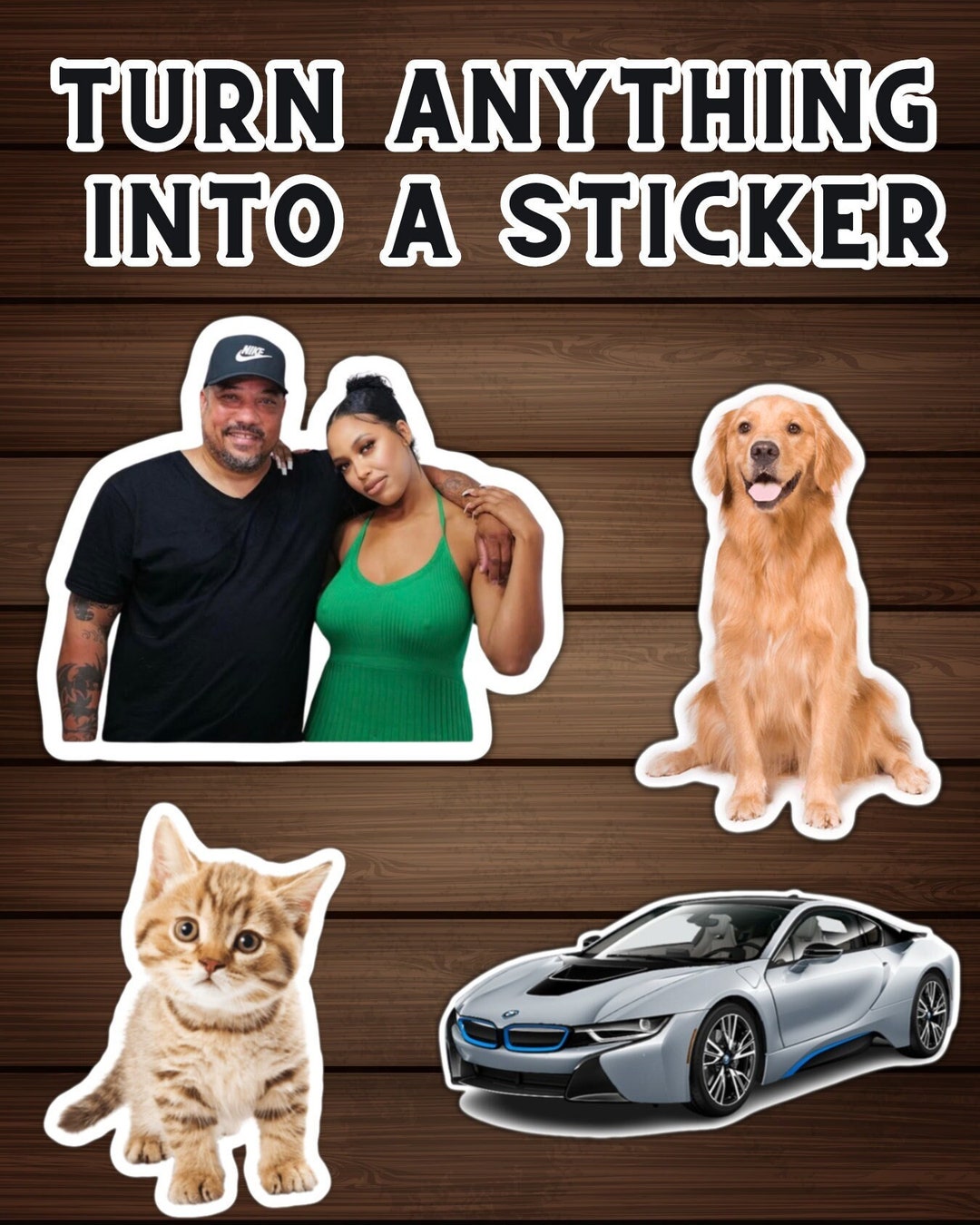 Custom Photo Sticker, Picture Stickers, Your Photo Into a Sticker ...