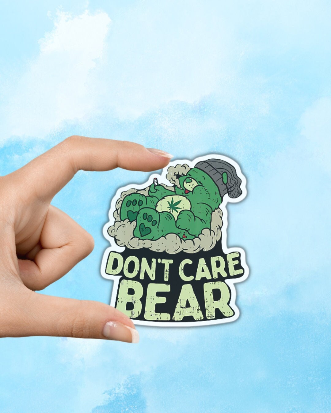 420 Stoner Bear Sticker, Stoner Sticker, Custom Cannabis Sticker ...